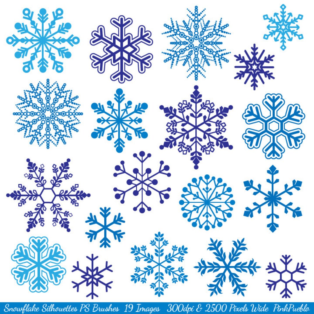 Snowflake Photoshop Brushes, Snowflake Silhouettes Photoshop Brushes ...