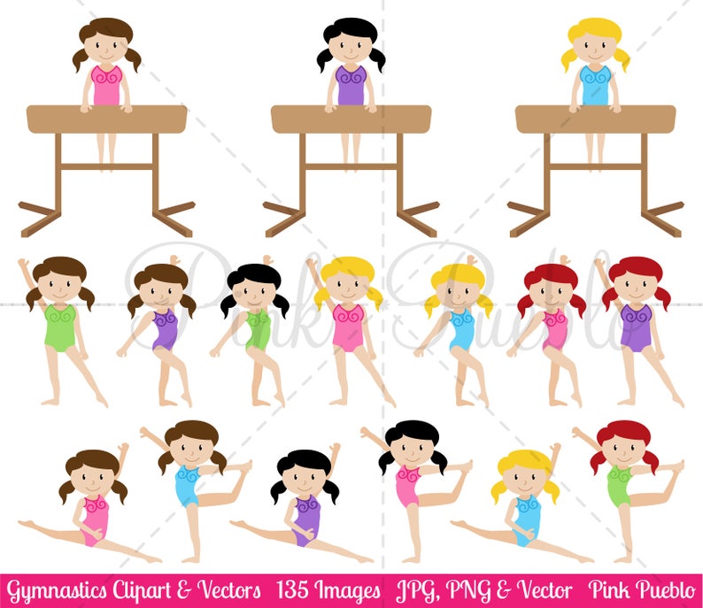 Gymnastics Clipart Gymnastics Clip Art Gymnast Clipart | Etsy