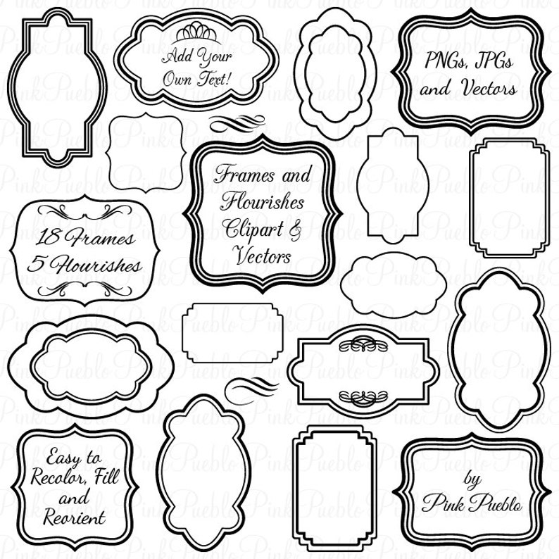 Frames Clip Art Clipart Flourishes Clip Art Clipart - Etsy