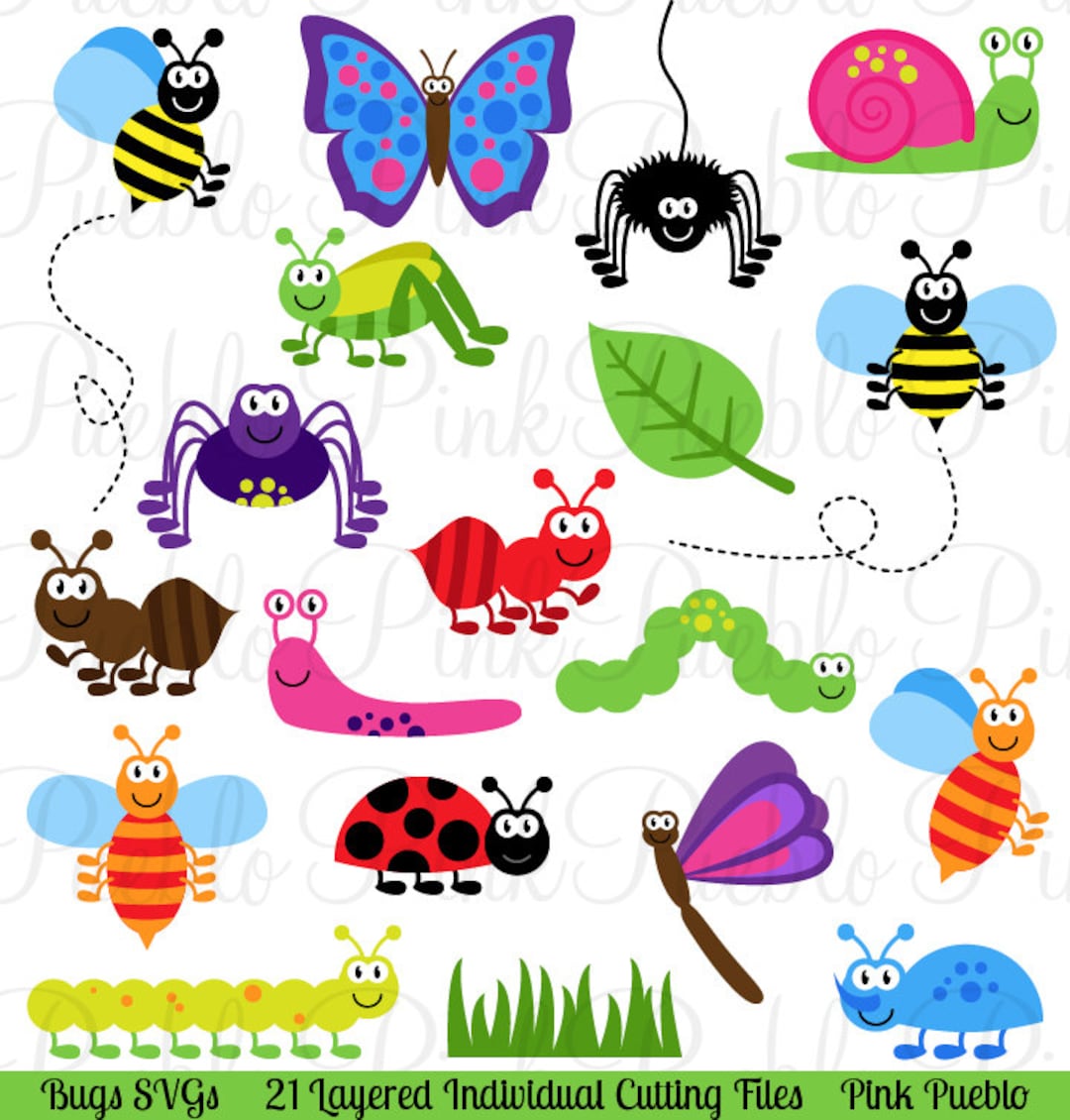 Bugs Svgs, Cute Insect Cutting Templates - Commercial and Personal Use ...