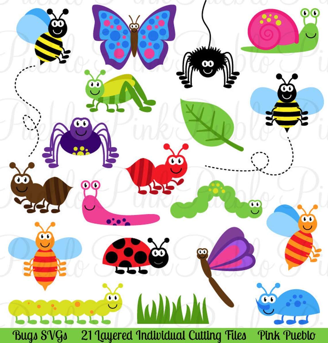 Bugs Svgs Cute Insect Cutting Templates Commercial and - Etsy