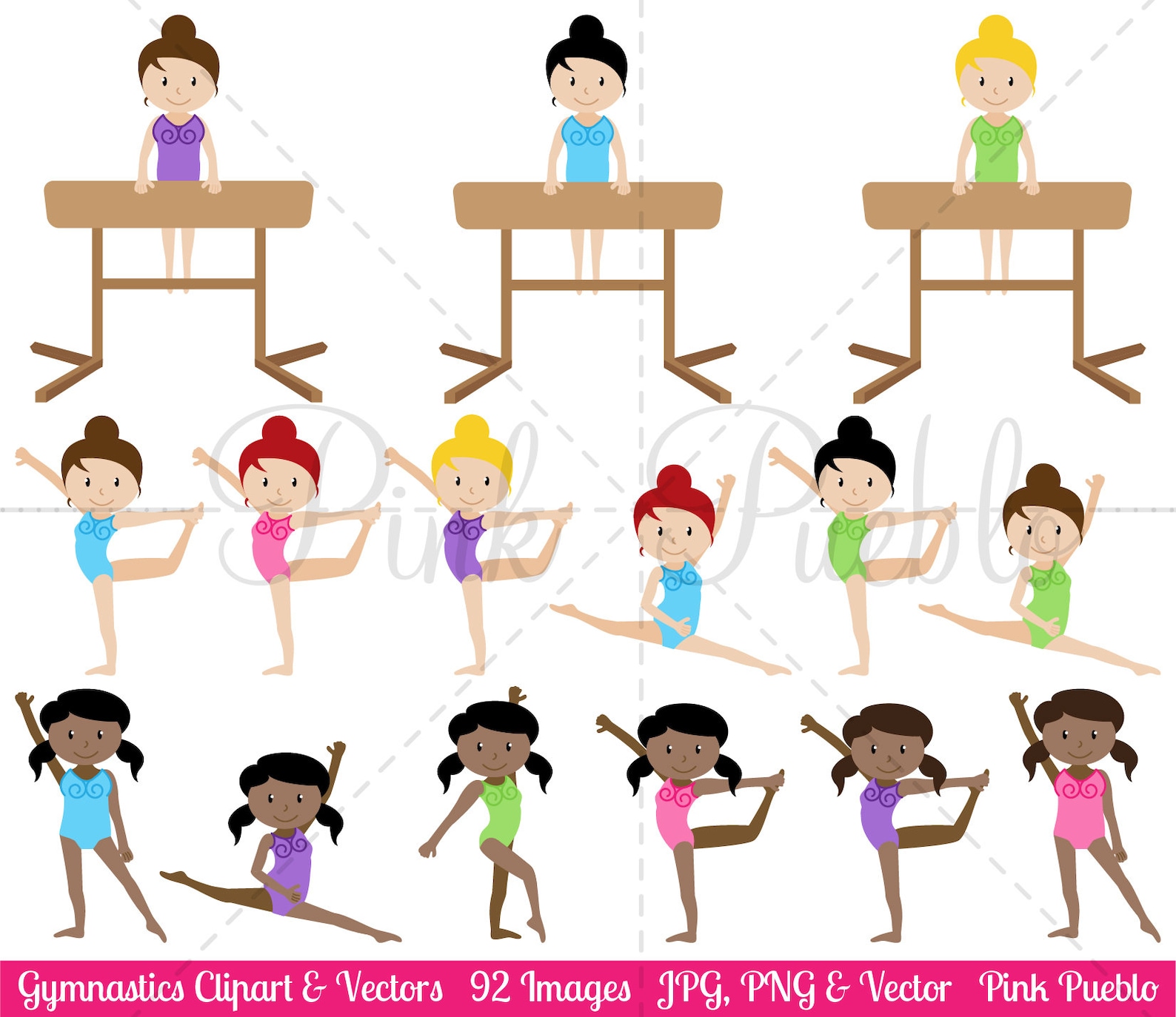 Gymnastics Clipart Gymnastics Clip Art Gymnast Clipart | Etsy