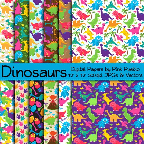 Dinosaur Digital Papers Dinosaur Papers Dinosaur Patterns | Etsy UK