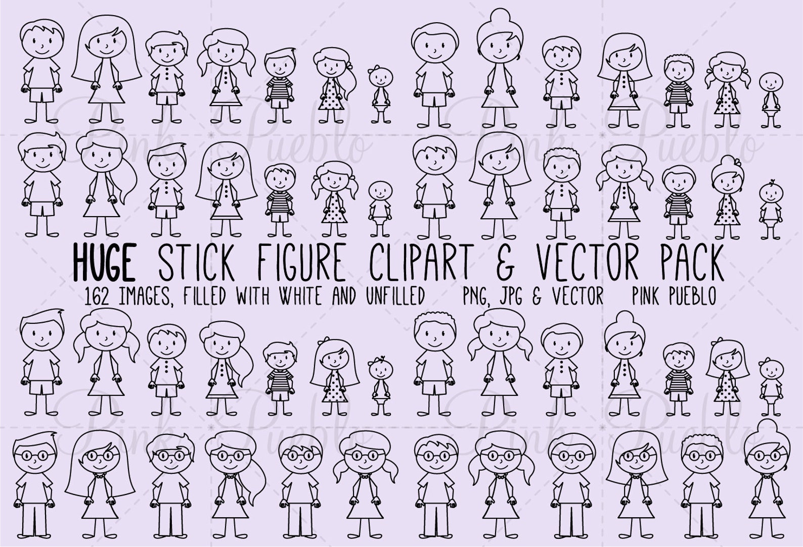 HUGE Pack of Stick Figure Clipart Clip Art Vectors Stick - Etsy Australia