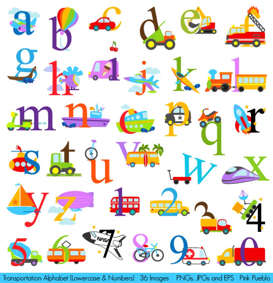 Transportation Alphabet Clipart, Transporation Alphabet Clip Art ...