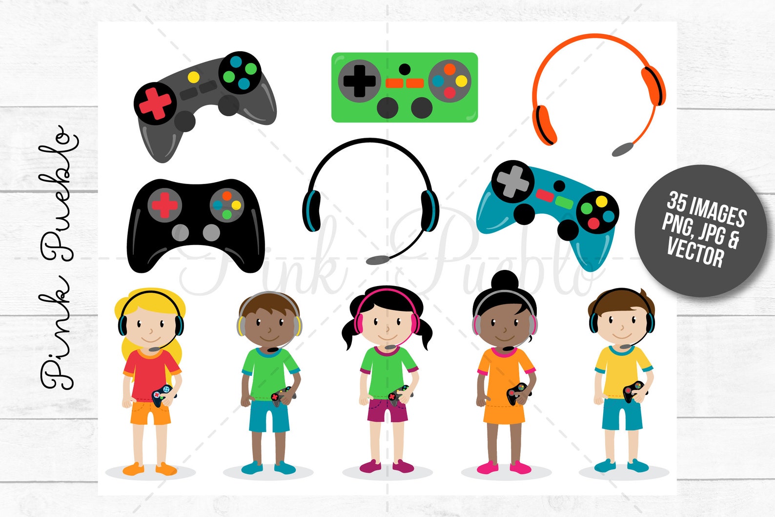Gamer Clipart Gamer Clip Art Gamer Boy and Gamer Girl - Etsy