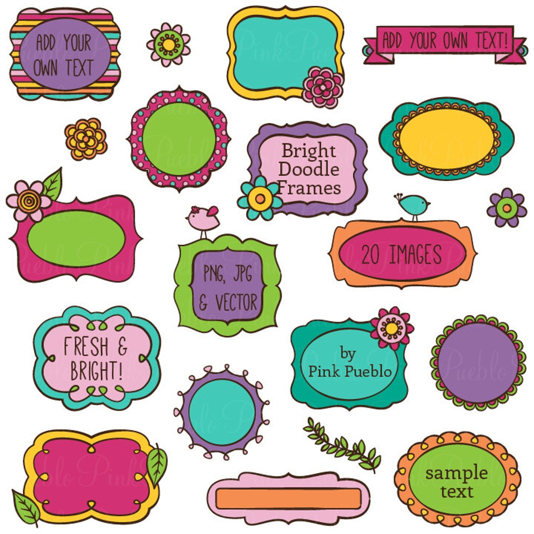 Doodle Frames Clipart Clip Art, Bright Doodle Frames Clip Art Clipart ...