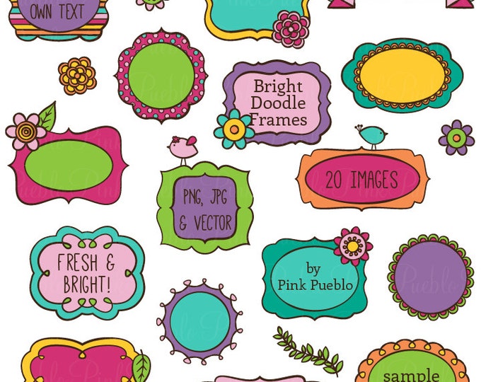 Doodle Frames Clipart Clip Art, Bright Doodle Frames Clip Art Clipart ...