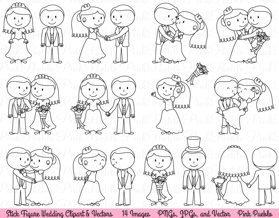Stick Figure Bride And Groom Clipart
