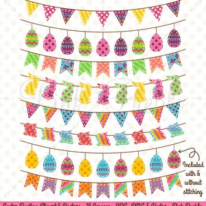 Easter Clipart, Easter Clip Art, Easter Bunting Clipart, Easter Bunting ...