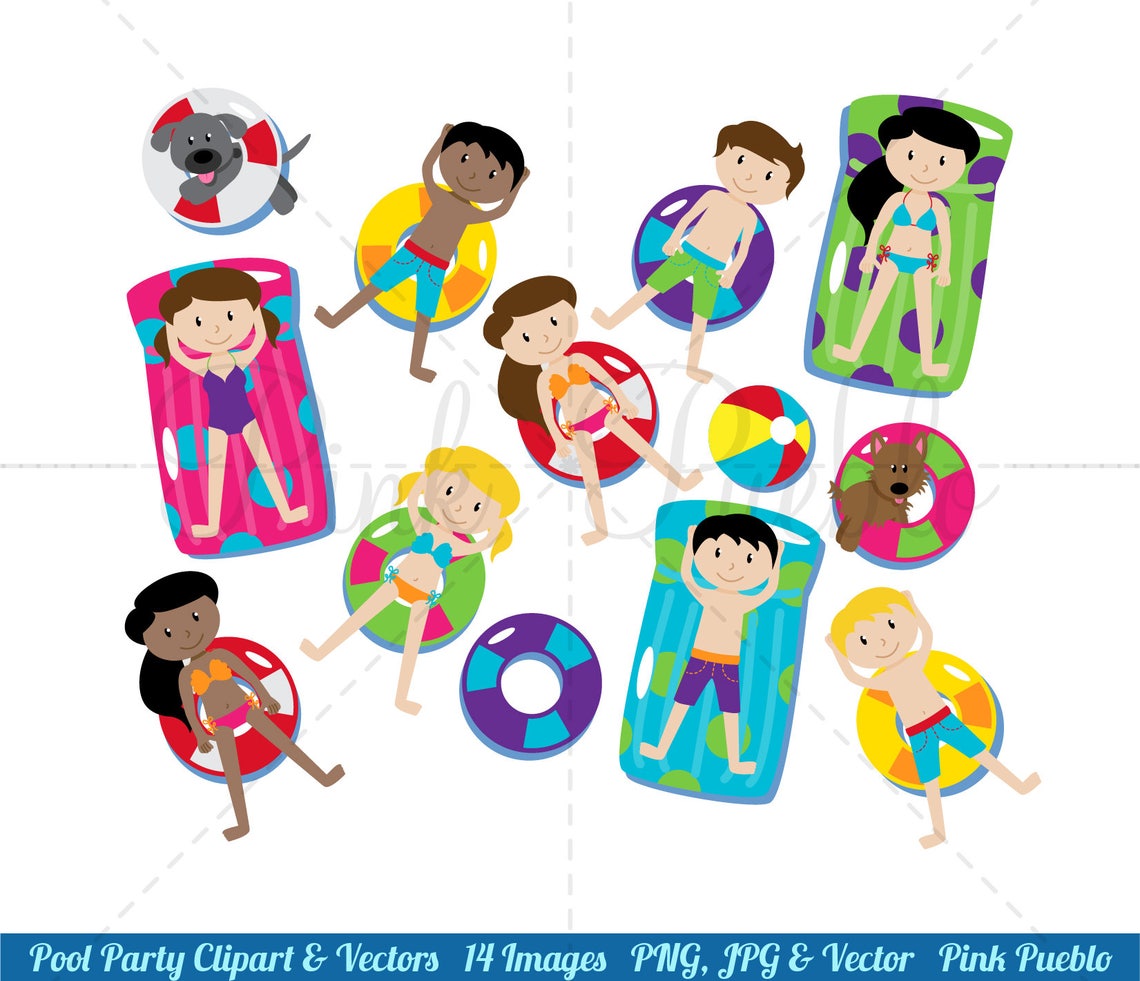 Pool Party Clipart Pool Party Clip Art for Pool Party - Etsy