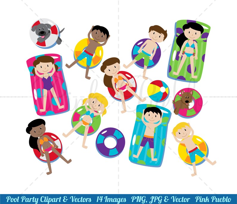 Pool Party Clipart Pool Party Clip Art for Pool Party - Etsy