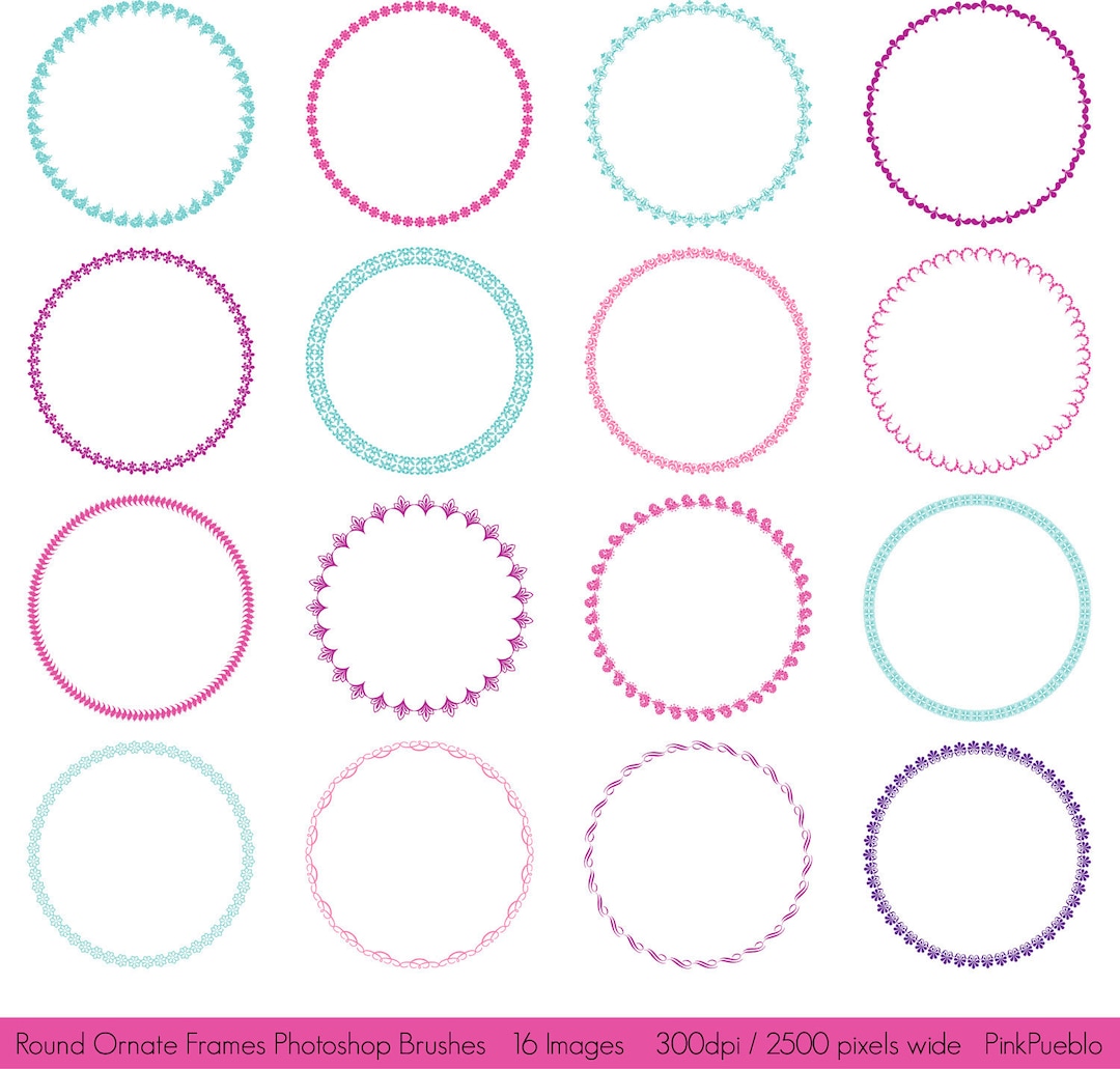 Round Frames Photoshop Brushes, Round Ornate Frames Photoshop Brushes ...