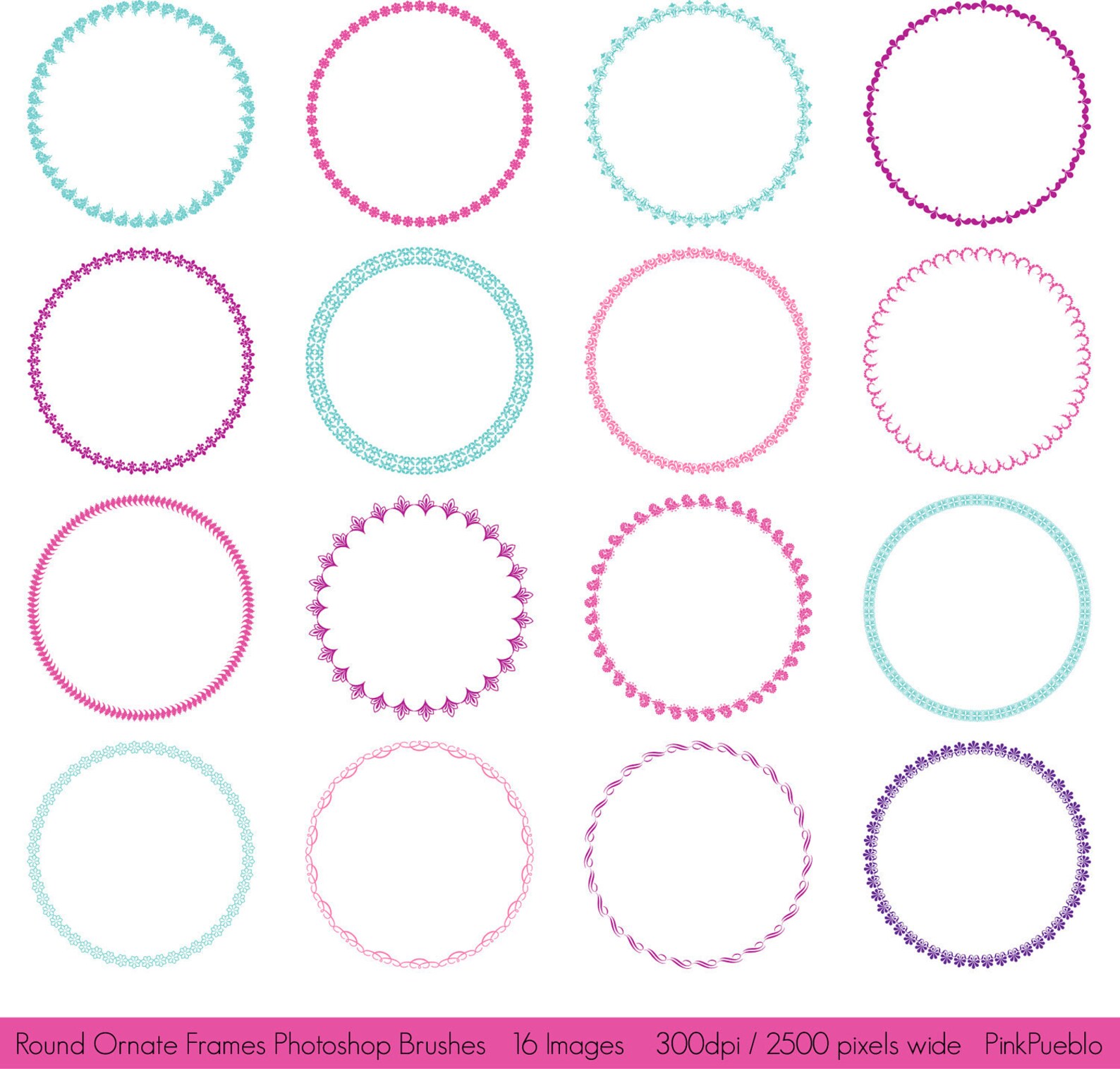 Round Frames Photoshop Brushes Round Ornate Frames Photoshop - Etsy