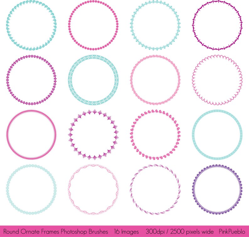 Round Frames Photoshop Brushes Round Ornate Frames Photoshop - Etsy