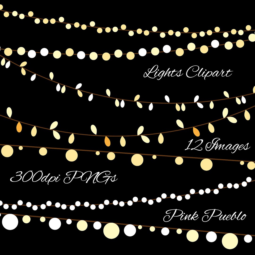 String Lights Clip Art, String Lights Clipart, Fairy Lights Clipart ...