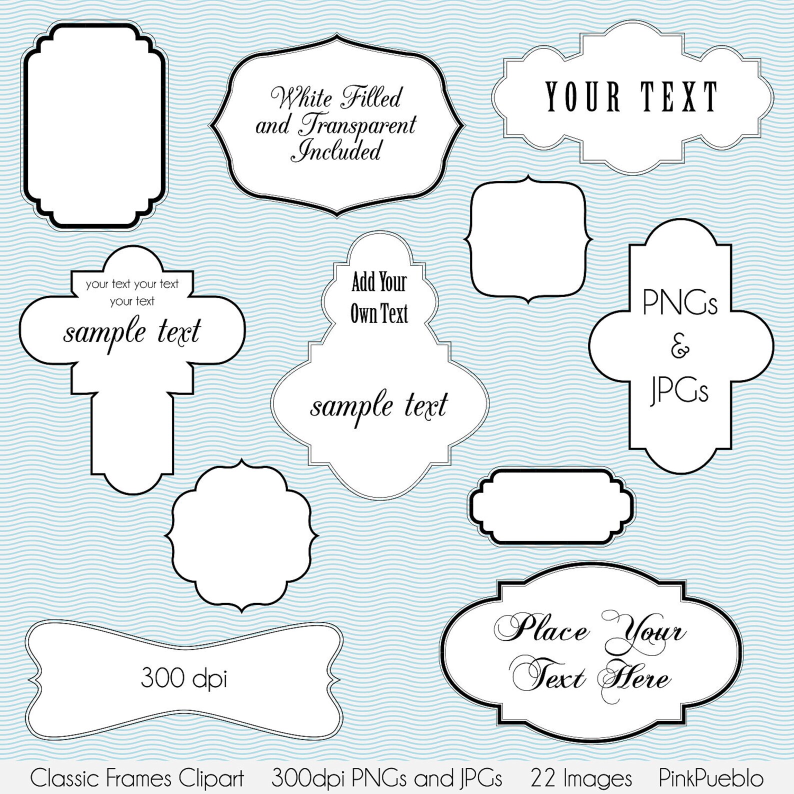 Frames Clip Art Clipart Borders Tags Labels Clip Art Clipart - Etsy