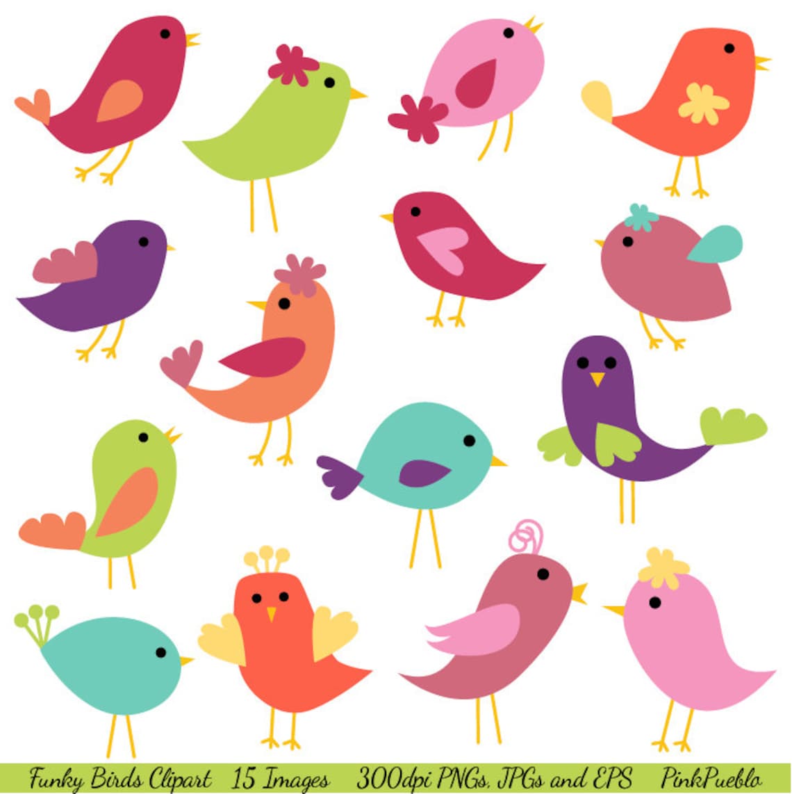 Birds Clip Art Birds Clipart Commercial Use - Etsy