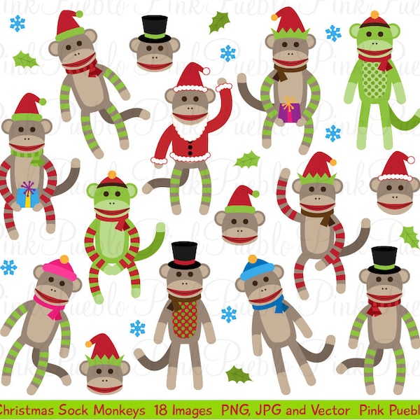 Sock Monkey Clip Art - Etsy