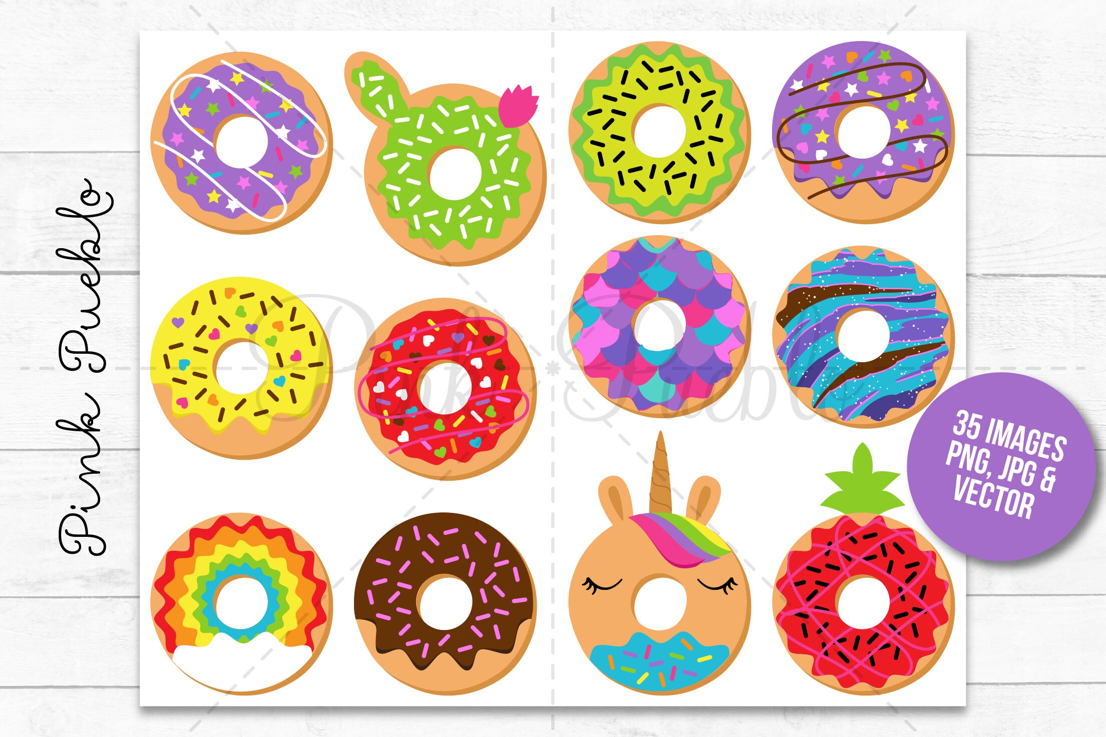 Donut Clipart Donut Clip Art Doughnut Clipart Doughnut Clip - Etsy
