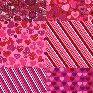 Valentine's Day Scrapbook Paper and Bunting Clipart Clip Art, Great for ...