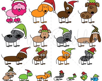 Stick Family Pets Clip Art - Etsy