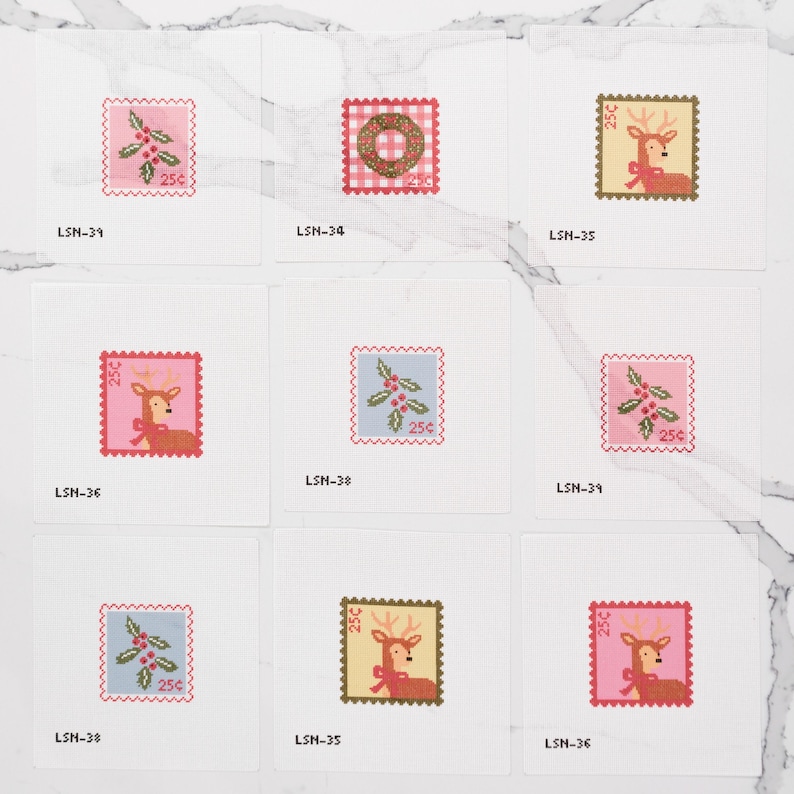 Holiday Wreath Postage Stamp Needlepoint Canvas - Etsy