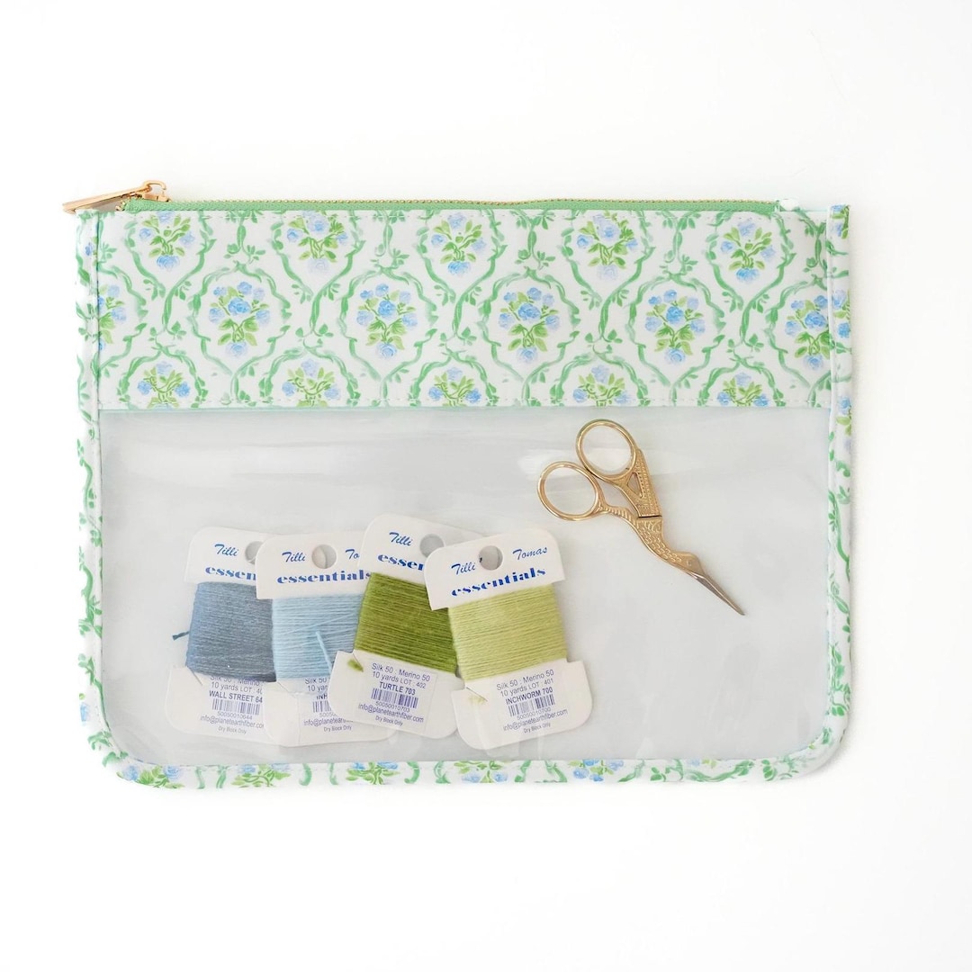 Ivy Floral Needlepoint Project Pouch - Etsy