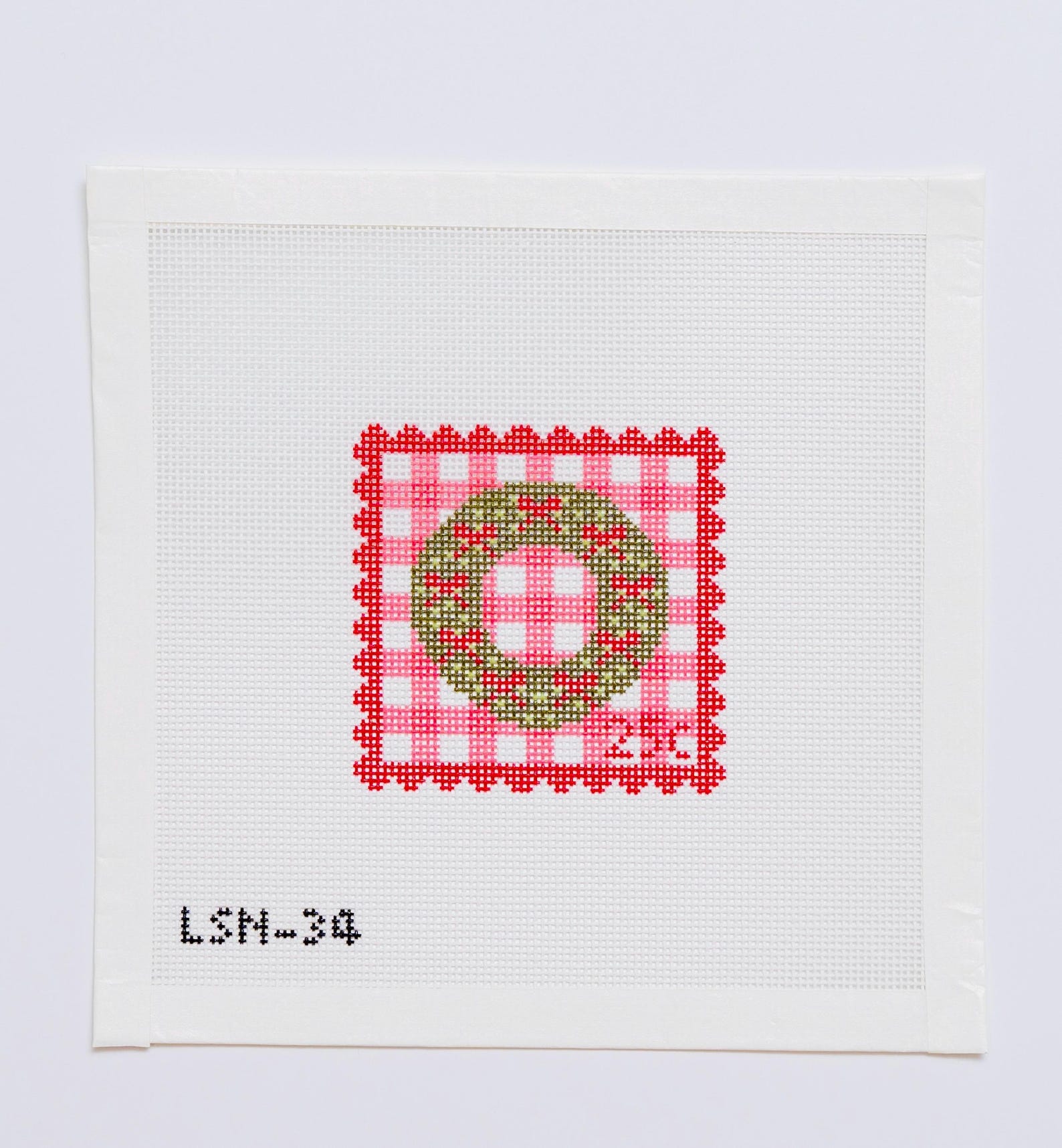 Holiday Wreath Postage Stamp Needlepoint Canvas - Etsy