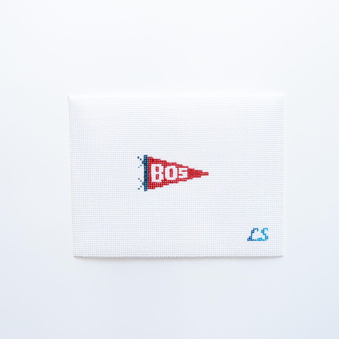 Mini Pennant Flag Needlepoint Canvas for Bag Charm; Chicago Boston and ...