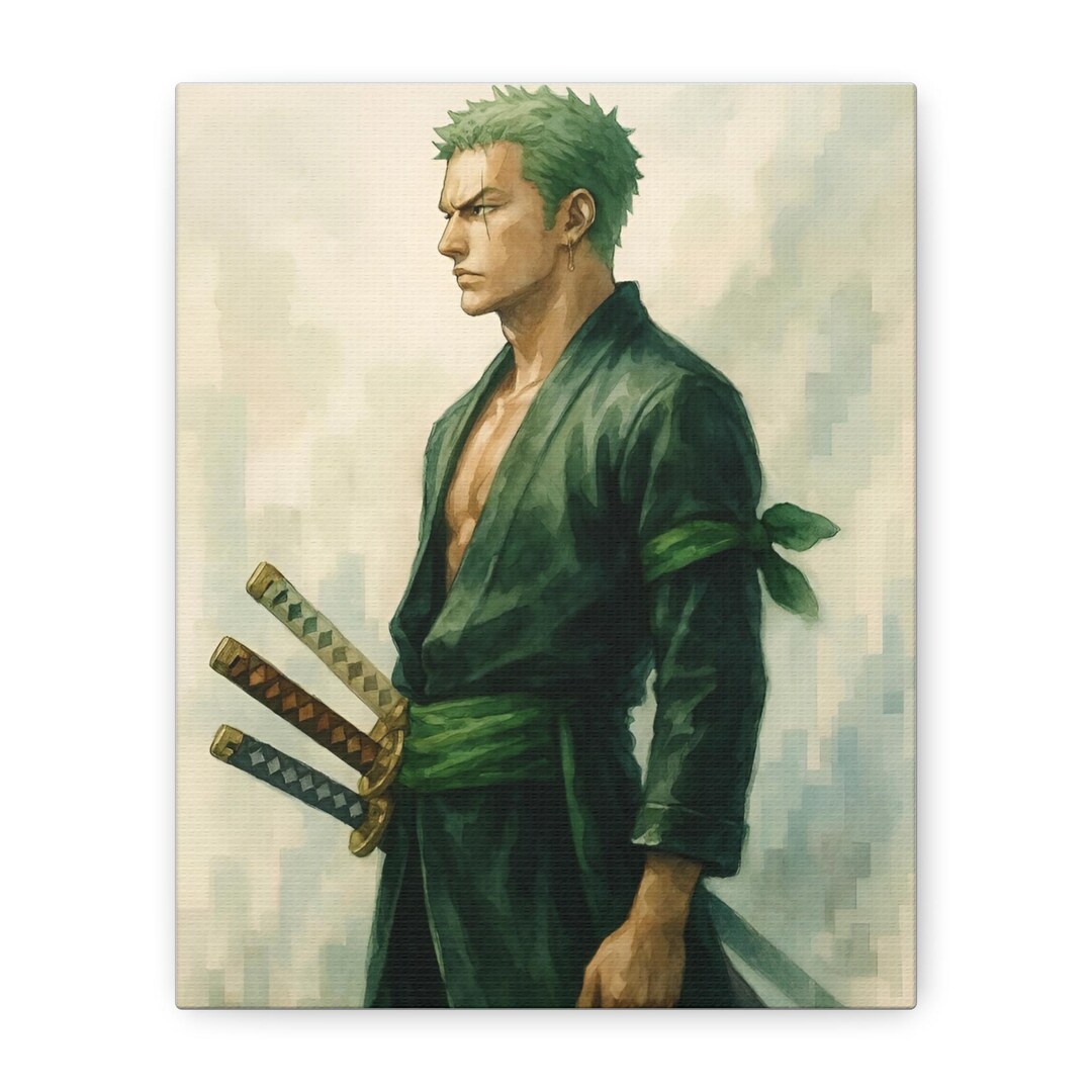Zoro-inspired Matte Canvas Wall Art, Three-sword Zoro Print, Anime ...