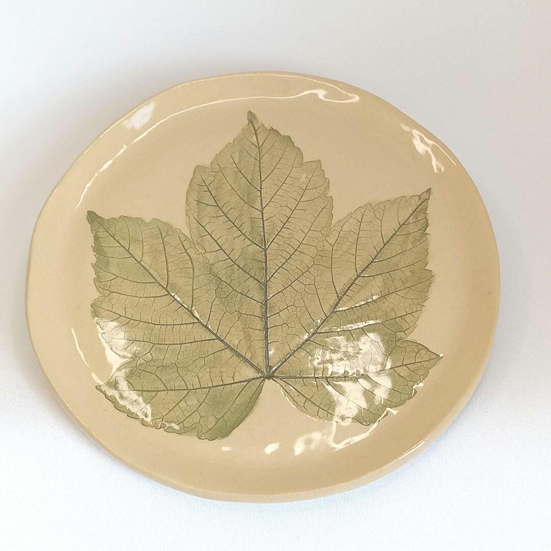 Ceramic Plate Maple Leaf - Etsy