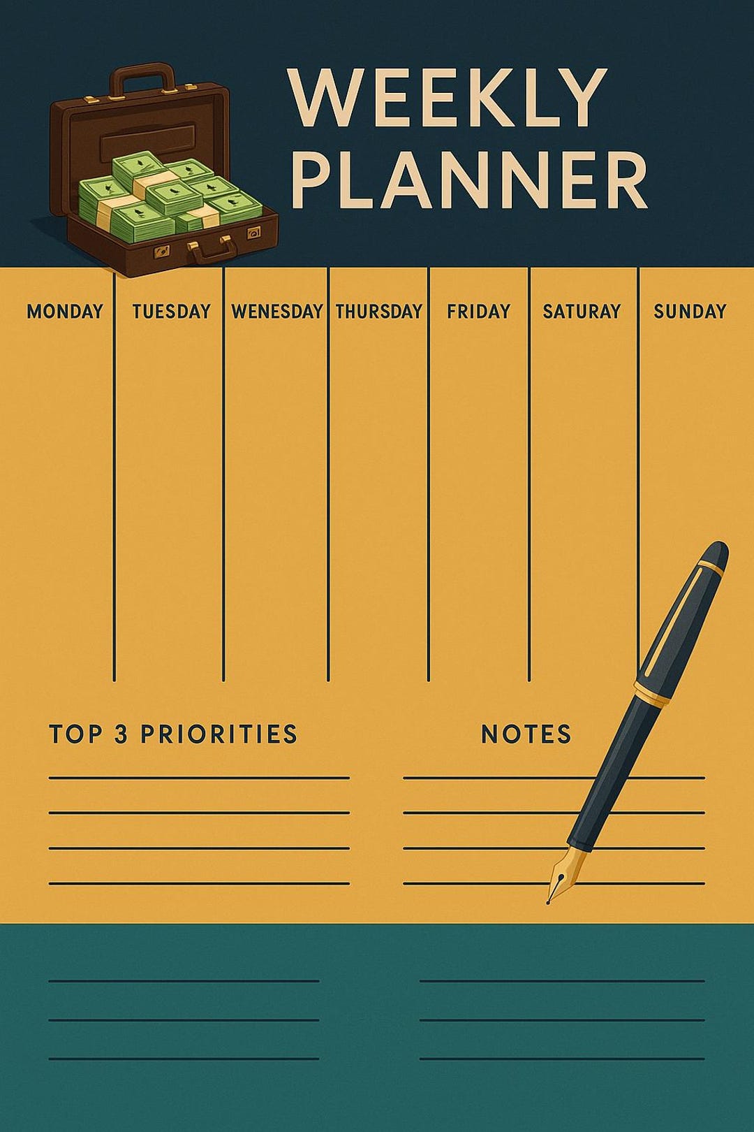 Men’s Weekly Planner | Printable Organizer for Entrepreneurs & Ceos ...