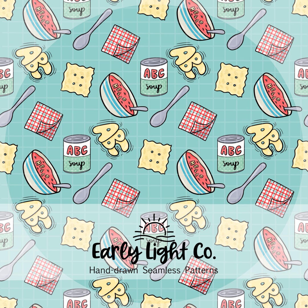 Alphabet Soup Seamless Pattern – Hand-drawn Digital Paper | PNG ...
