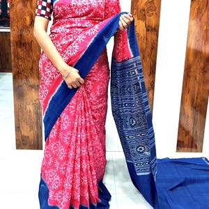 Odisha Sambalpuri Cotton Saree: Handloom Ikat Weave, Elegant Khadi - Etsy