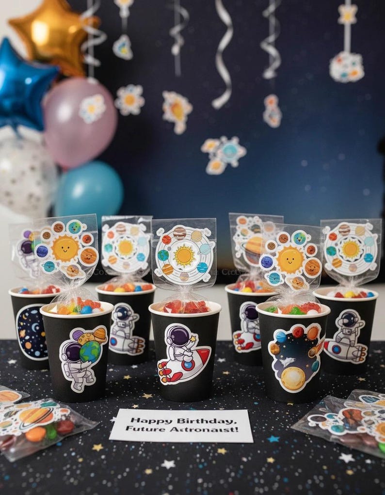 Solar System Stickers – 12 Pc Waterproof Planet & Astronaut Decals - Etsy