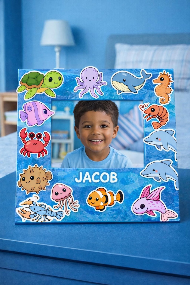 Cute Ocean Animal Stickers | Kawaii Sea Creatures | Waterproof Vinyl ...