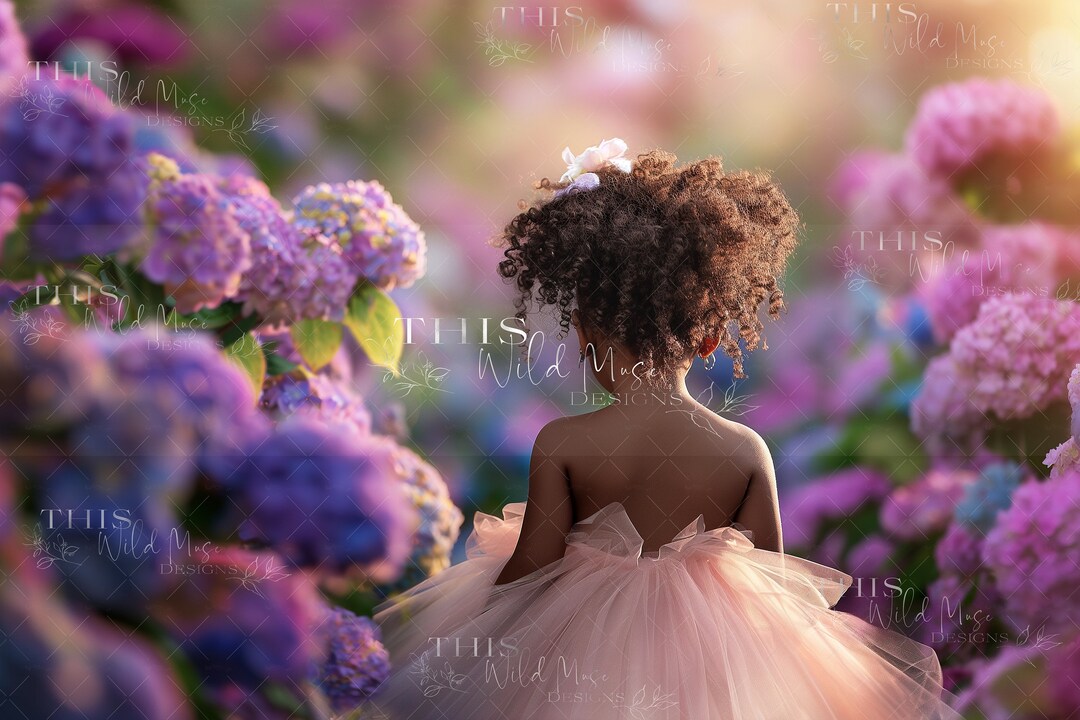 Hydrangea Blooms Digital Background, Hydrangeas, Purple Flowers ...