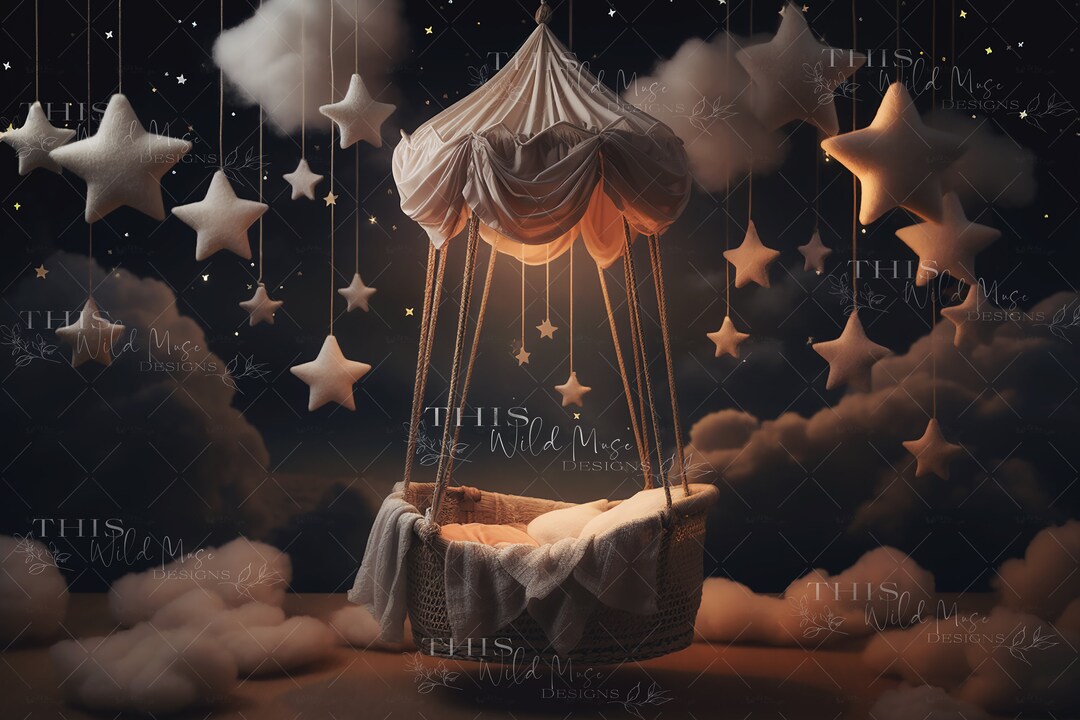 Newborn Studio Digital Background, Twinkle Little Star, Newborn Digital ...