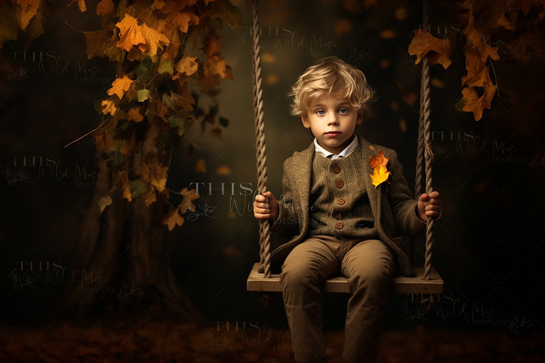Fall Studio Digital Background, Fall Backdrop, Fall Swing Digital ...