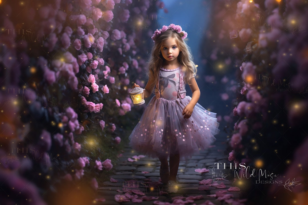 Moonlit Summer Rose Garden Digital Backdrop Moonlit Summer - Etsy
