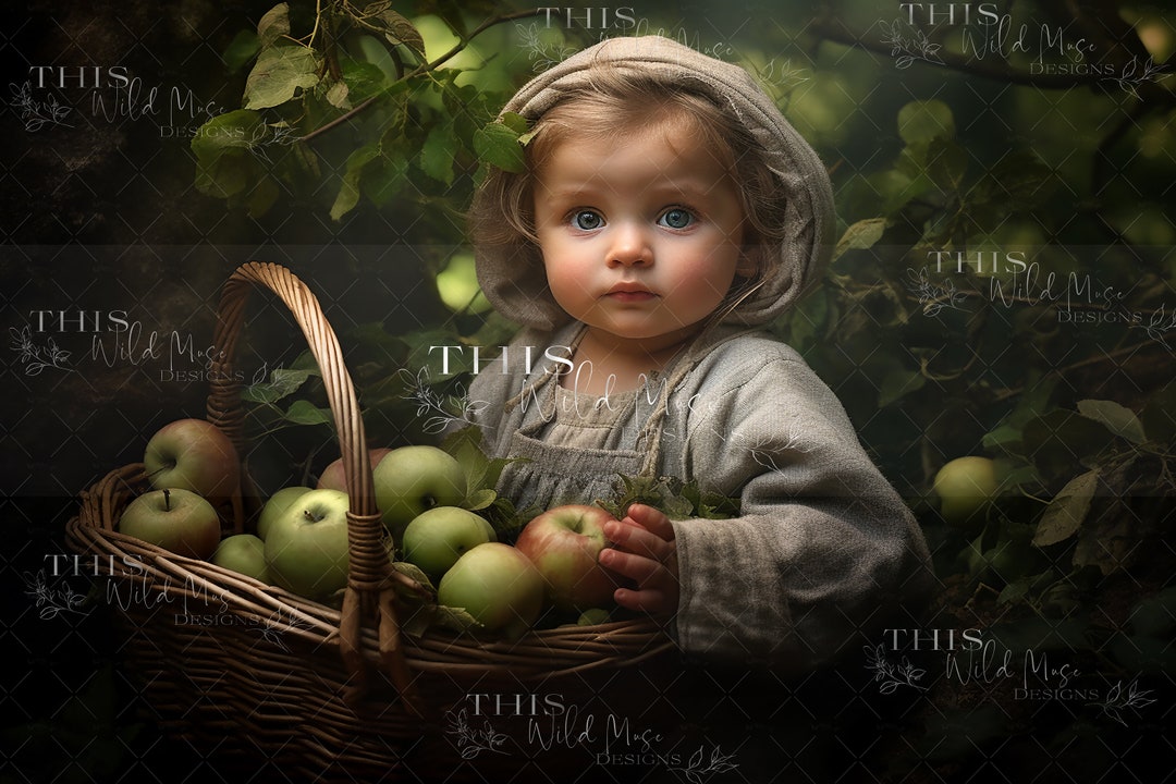 Green Apples Portrait Digital Background, Apples, Orchard, Portrait ...
