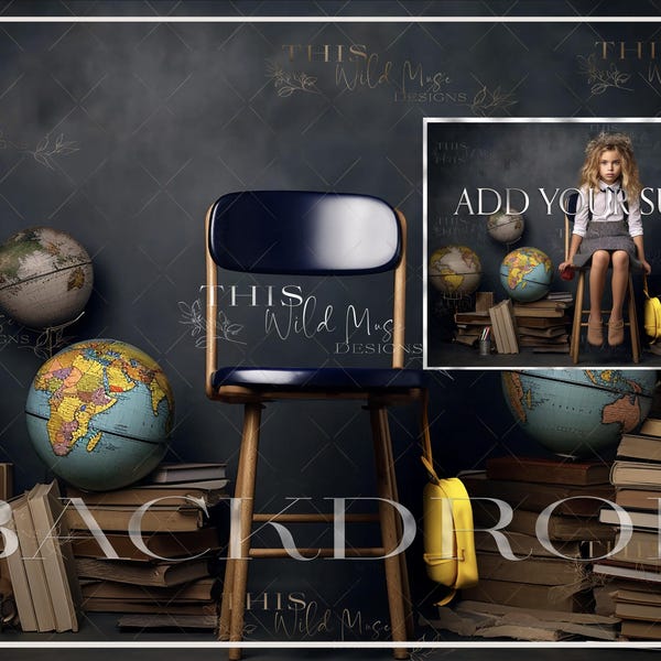 School Digital Background - Etsy