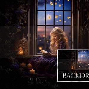 Rapunzel's Tower Window Digital Backdrop, Rapunzel, Tower Window ...