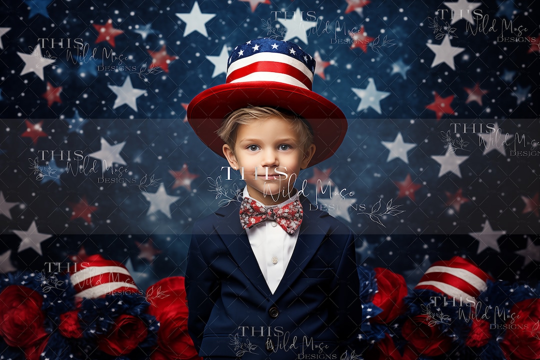 Patriotic Digital Backdrop, 4th of July Digital Background, Stars and ...