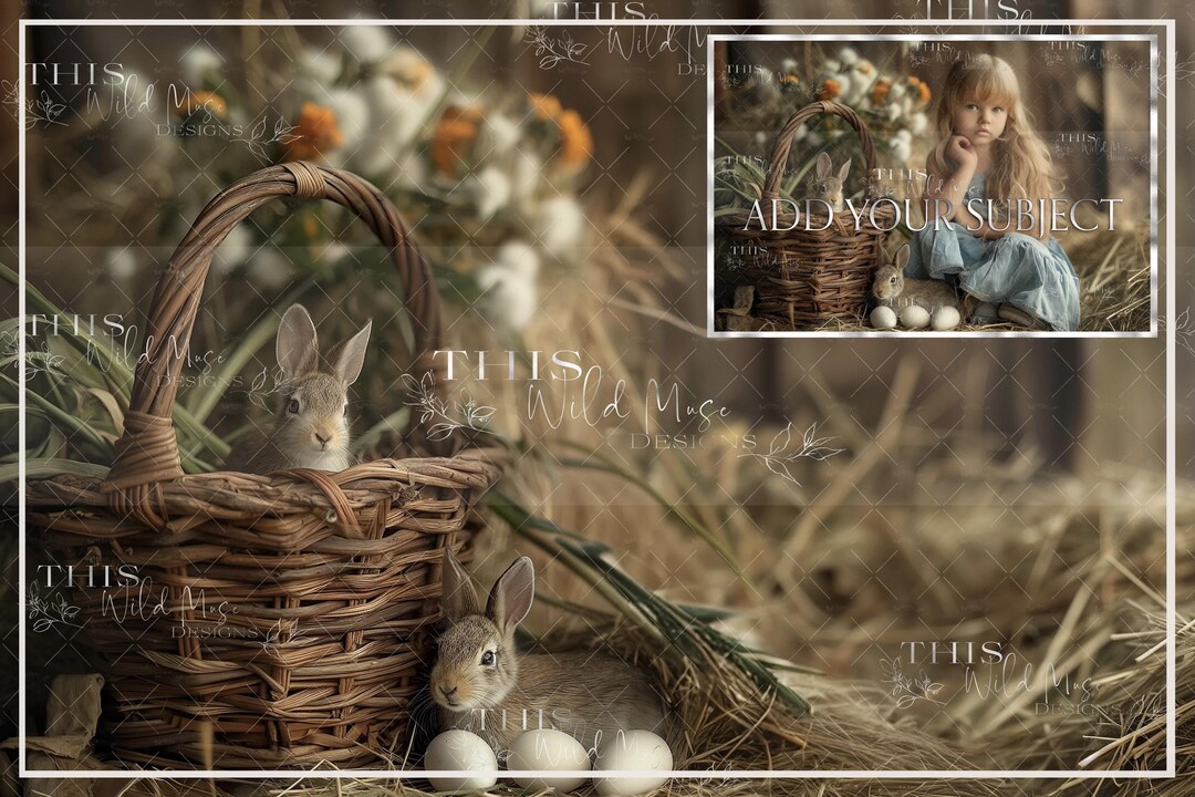 Easter Digital Backdrop, Spring Digital Background, Easter, Bunny's ...