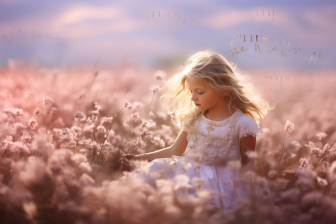 Pink Pastel Flower Field Digital Background, Pink Flowers, Pink, Pastel ...