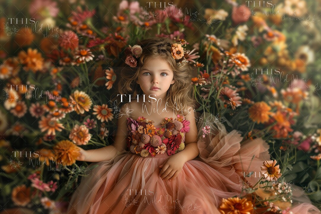 Studio Flower Wall Digital Background, Floral Studio Backdrop, Flowers ...