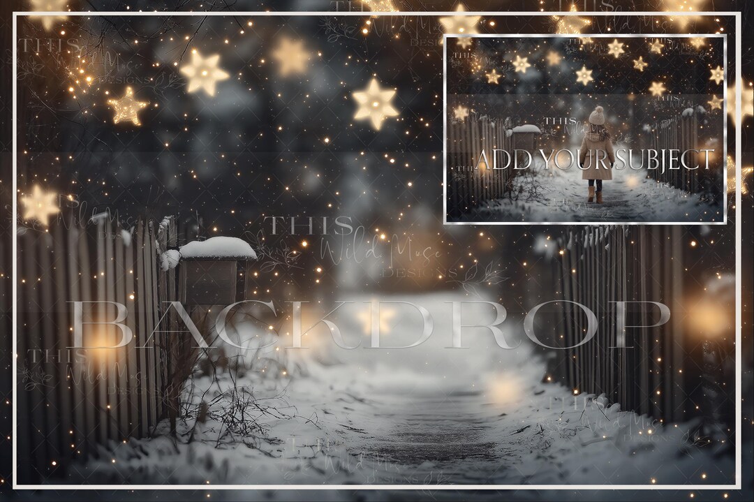 Christmas Snowy Night Digital Background for Creative Composite Images ...