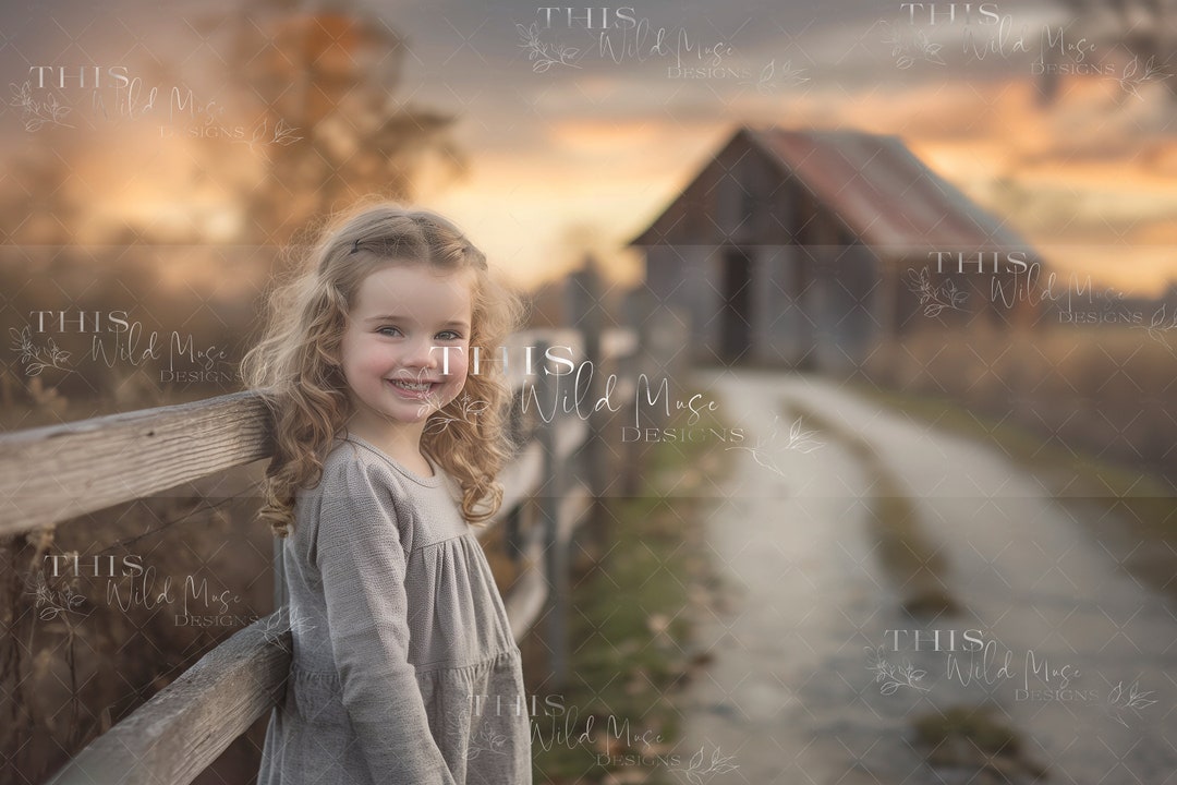 Rural Farm Digital Background, Autumn Digital Backdrop, Fall, Farmland ...